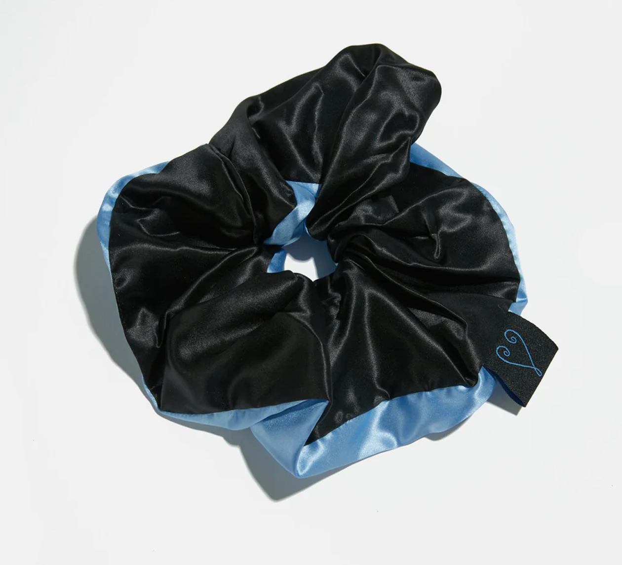Chunks / Large Silk Scrunchie in Black & Blue – Found Store Limited