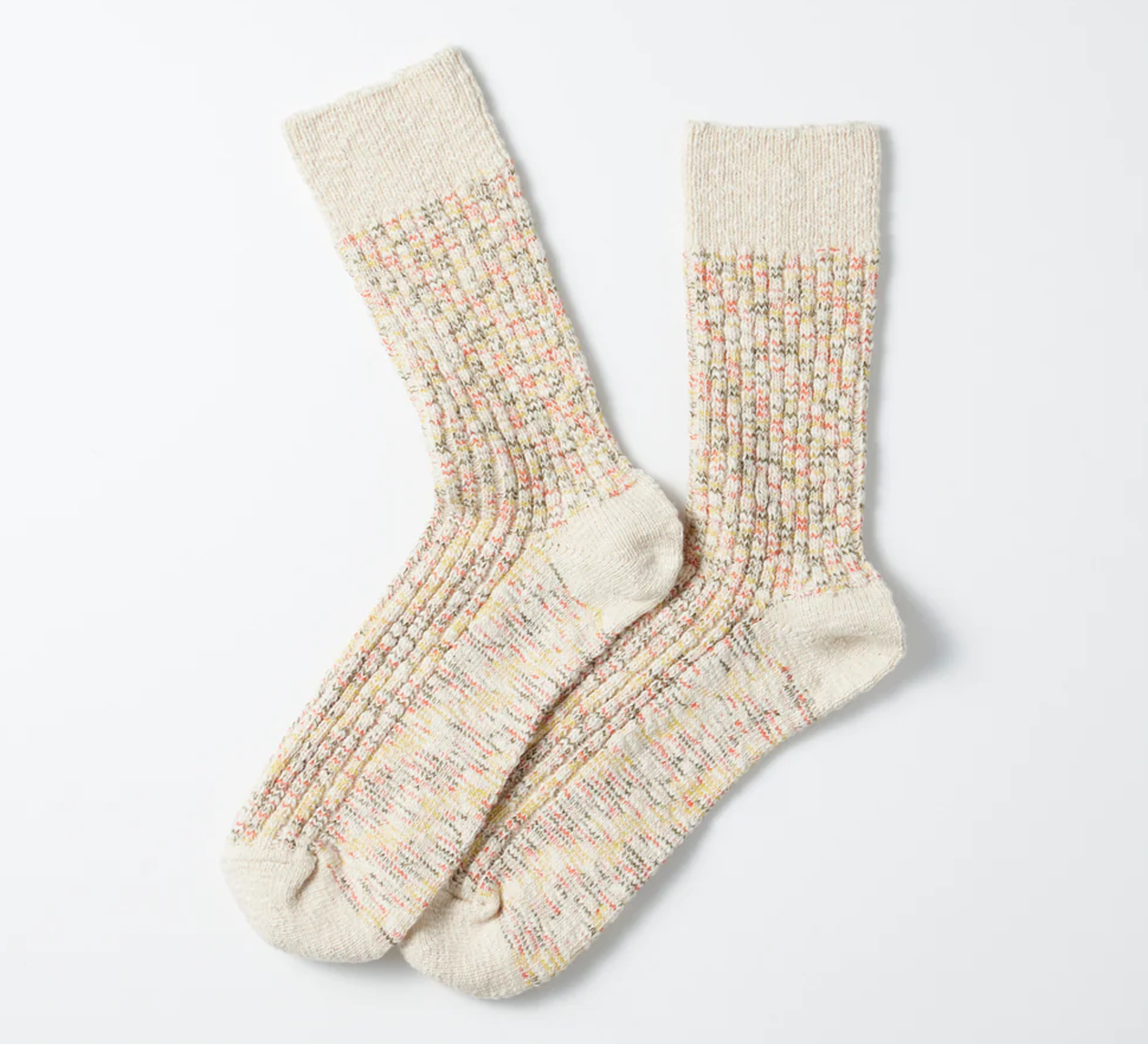 Rototo / Yellow & Red Kasuri Ribbed Socks – Found Store Limited